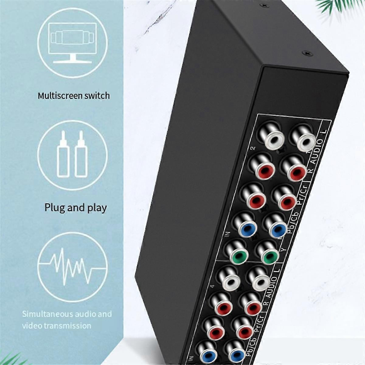 4x1 Component Video Signal Switcher YPbPr YCbCr Audio DSW41 Divider ...