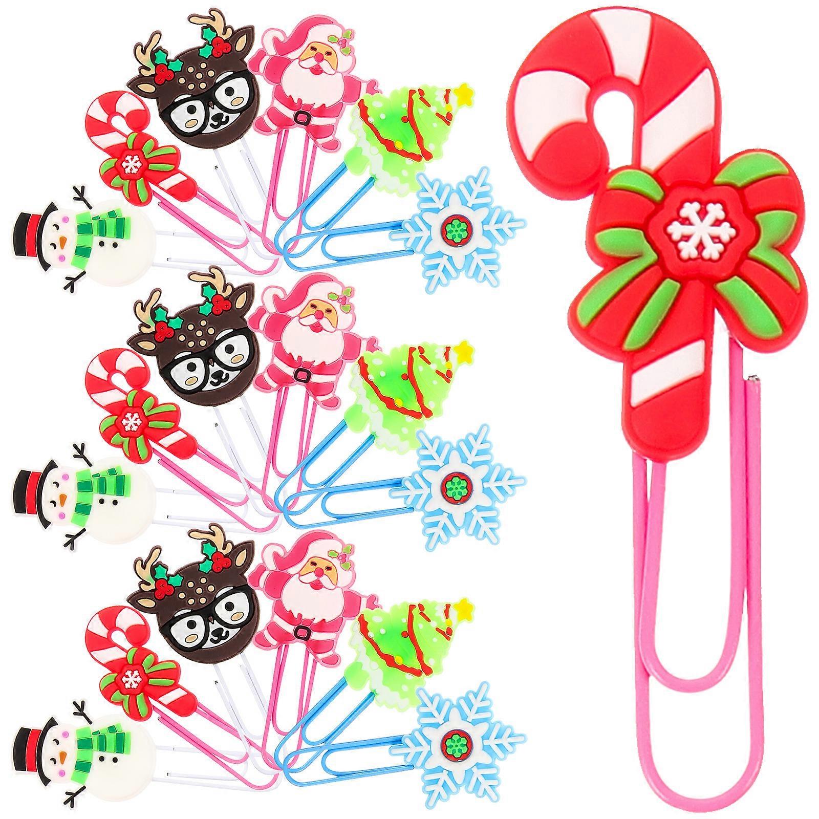 24Pcs Paper Clips bookmark Christmas Paper Clips File Document Paper ...