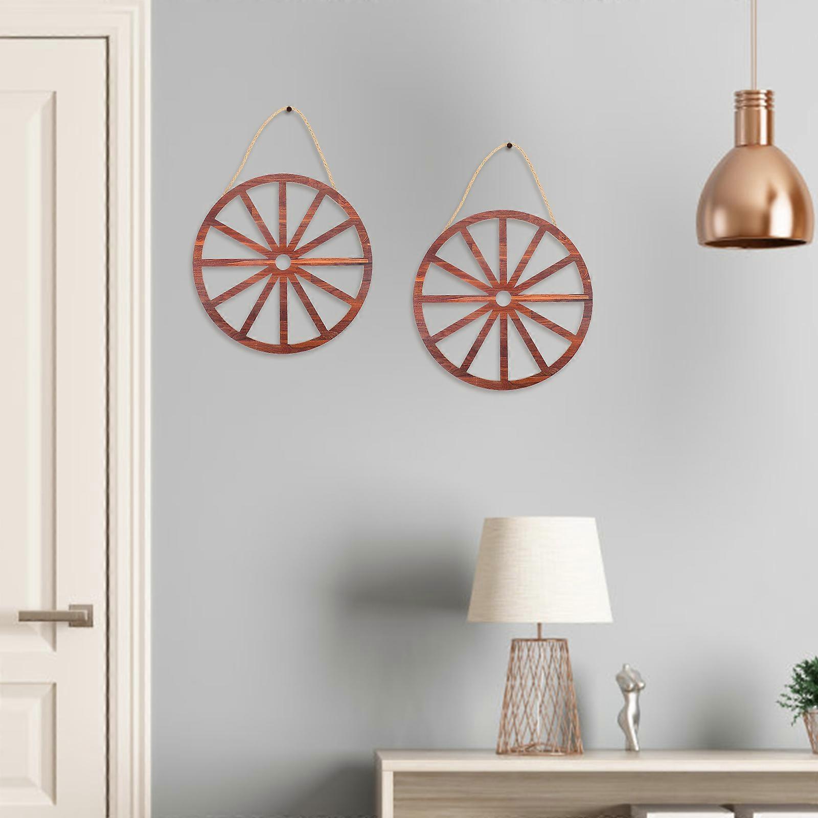 2pcs Wagon Wheel Decor Wooden Wagon Wheel Wall Decor Vintage Wagon ...