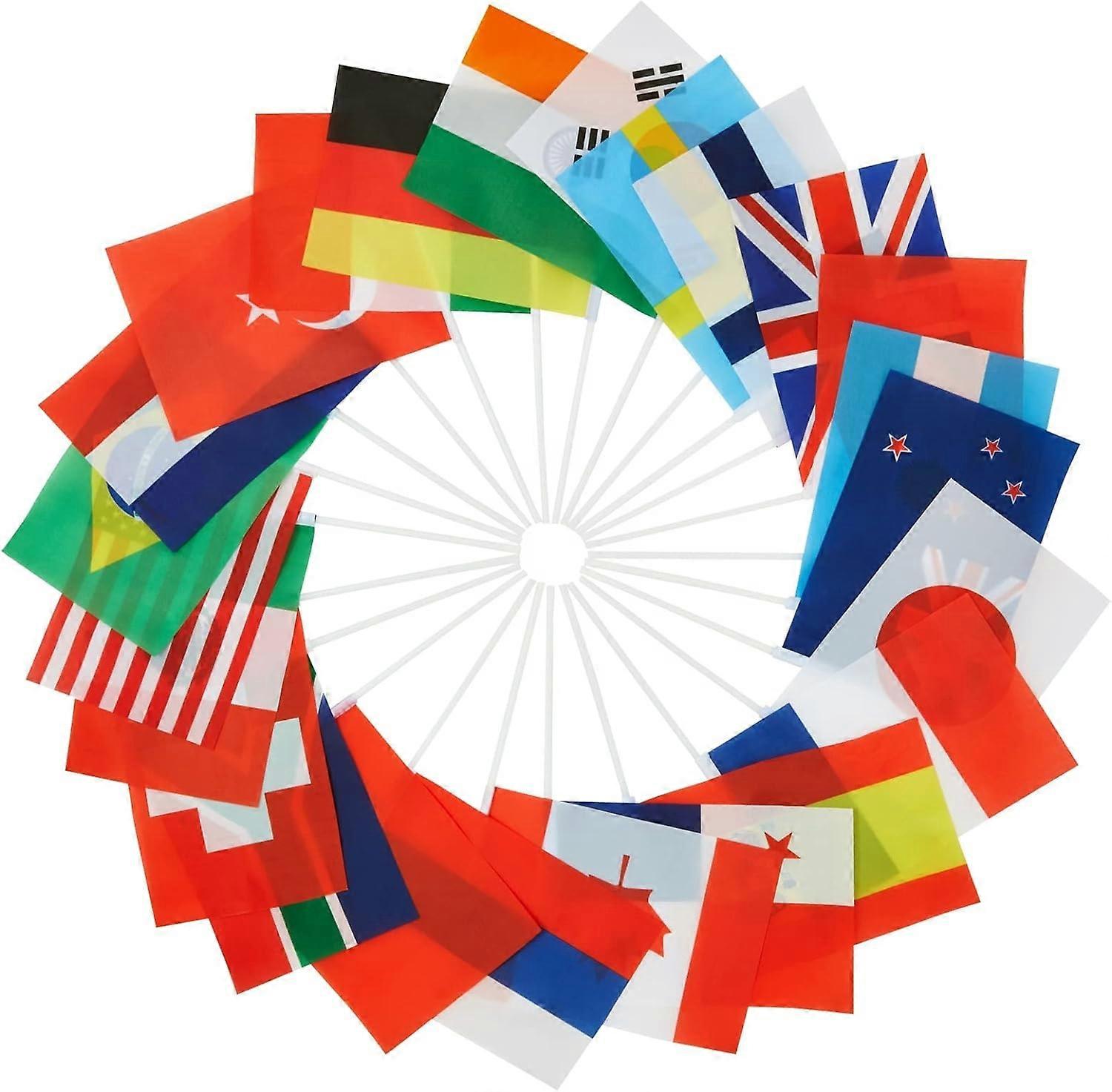 24 Pack National Flags of the World with Stand Base, World Country ...