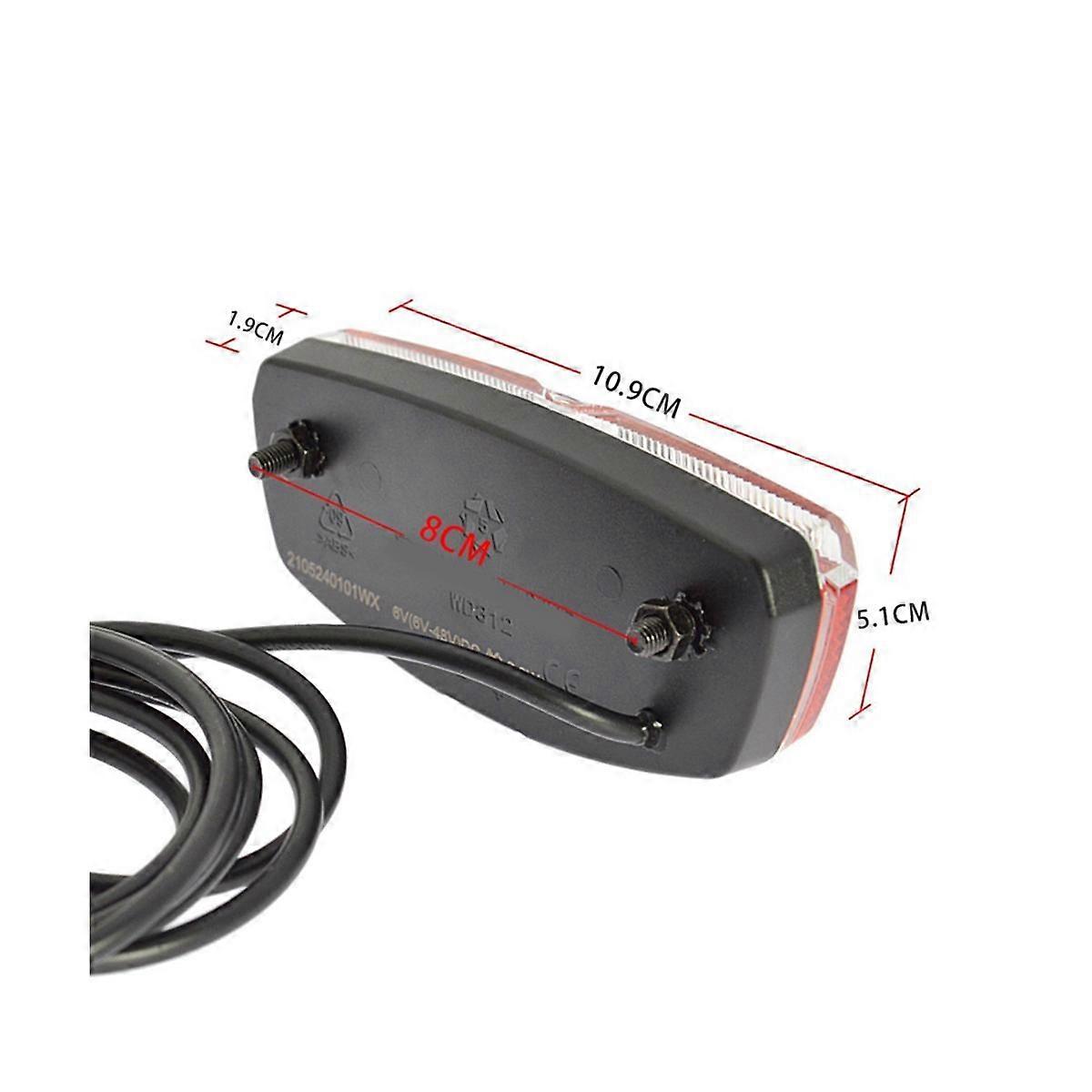 Ebike Tail Light Electric Bike Tail Light Input 6V-48V LED Light with ...