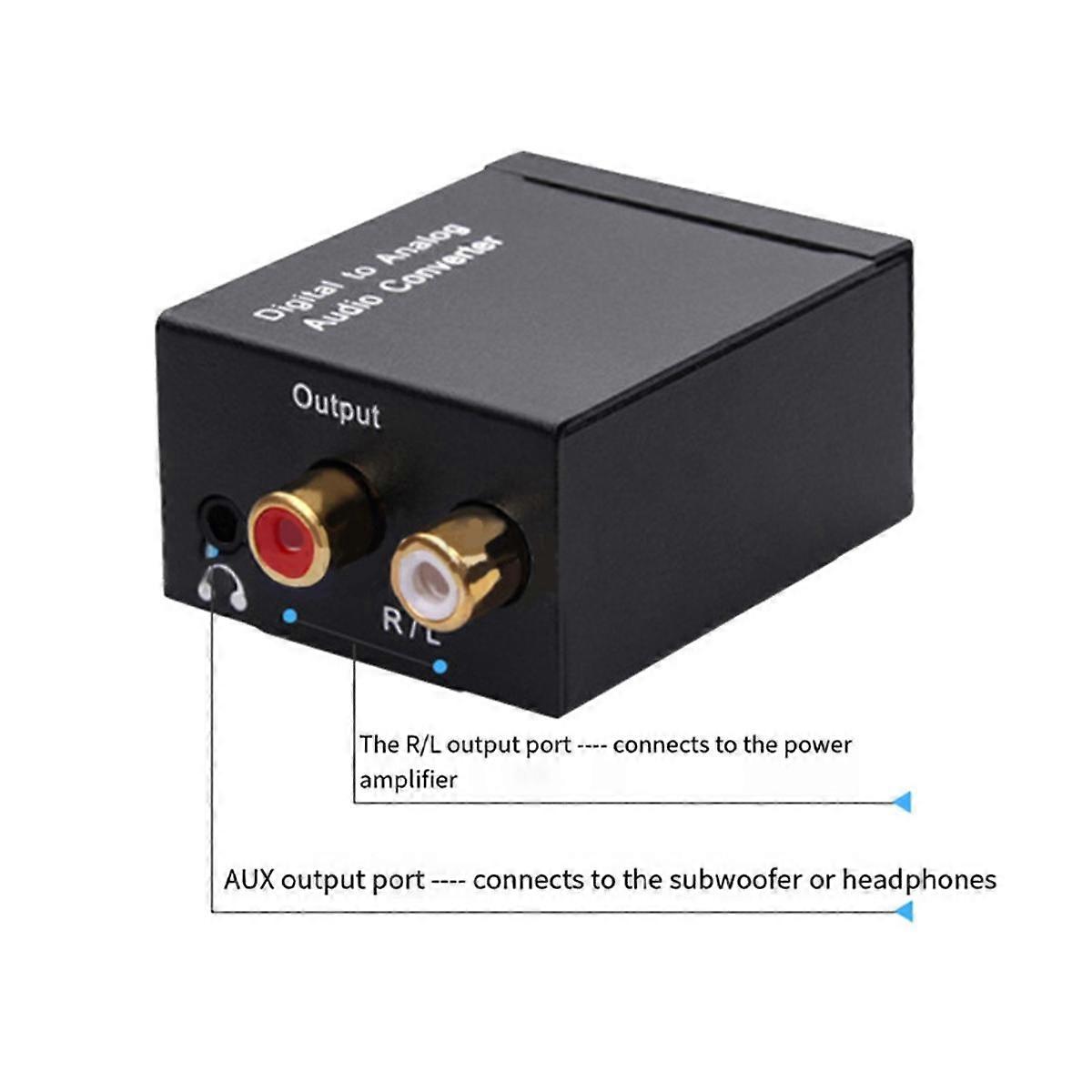 Digital Audio Decoder 3.5mm Jack Coaxial Optical Fiber Digital to Analog Audio Converter SPDIF ...