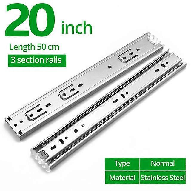 1 Sets Stainless Steel Cabinet Slides Soft Close Three-Section Drawer ...