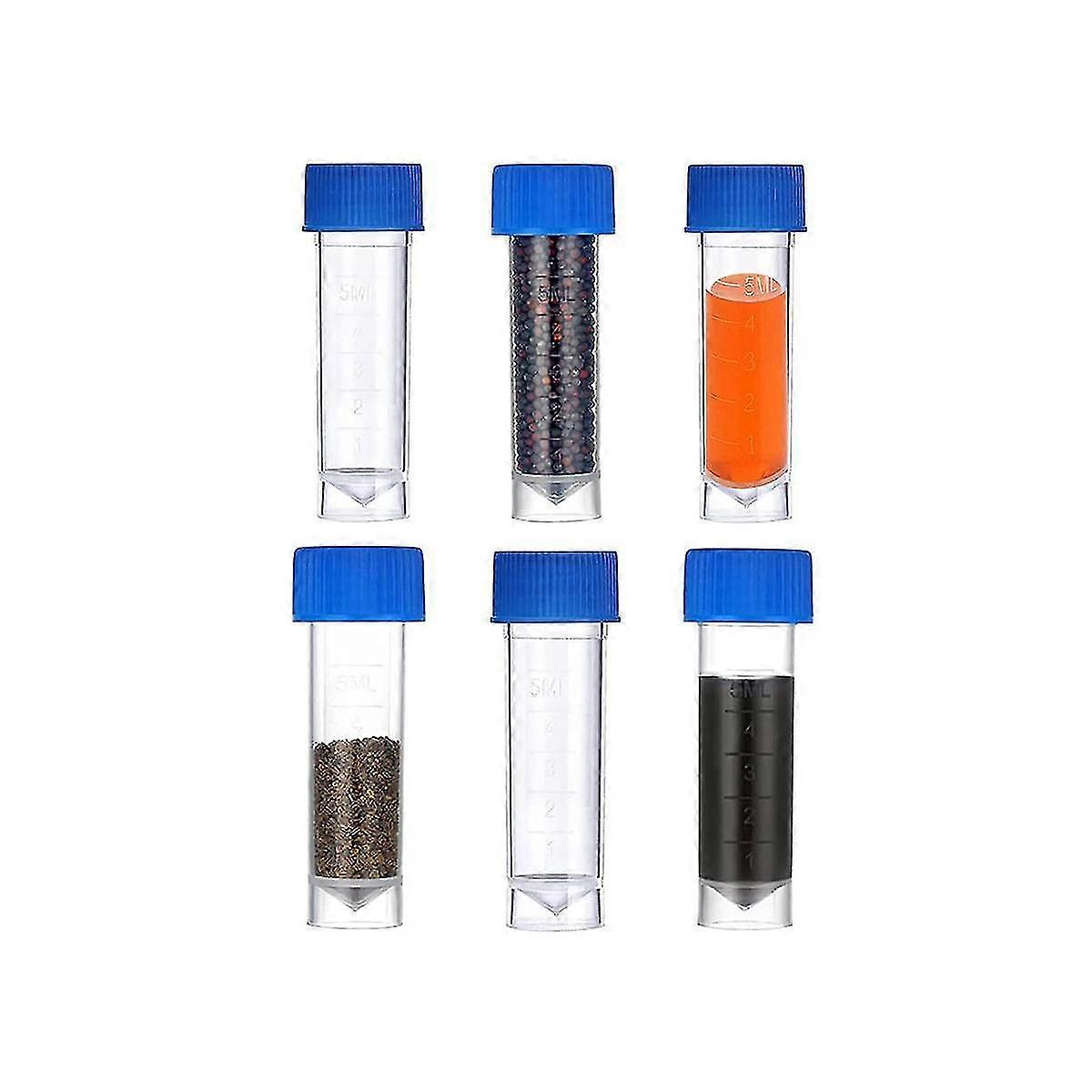 50pcs Cold Lab Test Tube With Screw Cap Vial Plastic Cryo Graduated ...