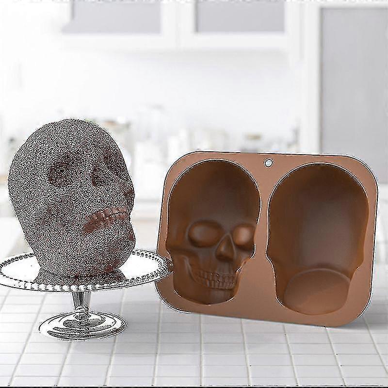 Large Realistic Silicone Skull Cake Mould Diy Baking Cake Mold For ...