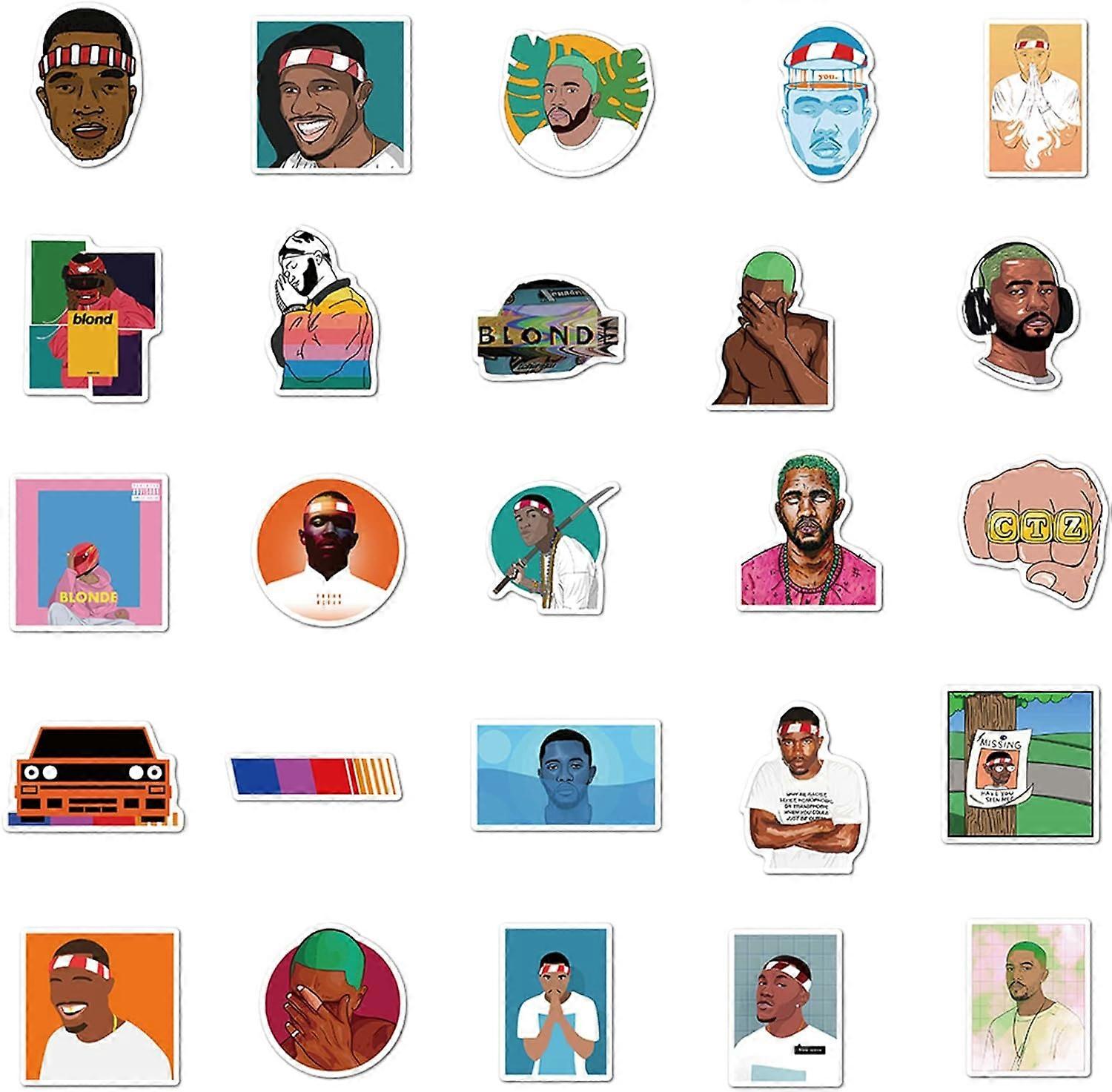 50 Pcs Frank Ocean Stickers,American Hip hop Singer Stickers Waterproof ...