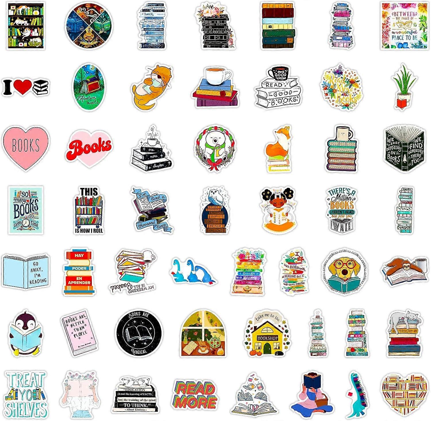 Book Stickers,100 Pcs Reading Stickers for Water Bottles,Book ...