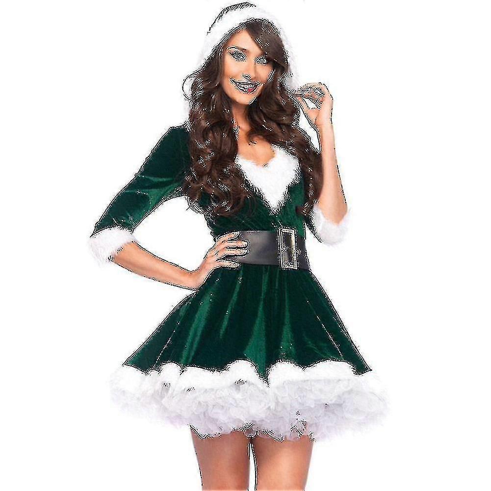 Adult Women Dress Christmas Santa Outfit Mrs Christmas Claus Costume ...