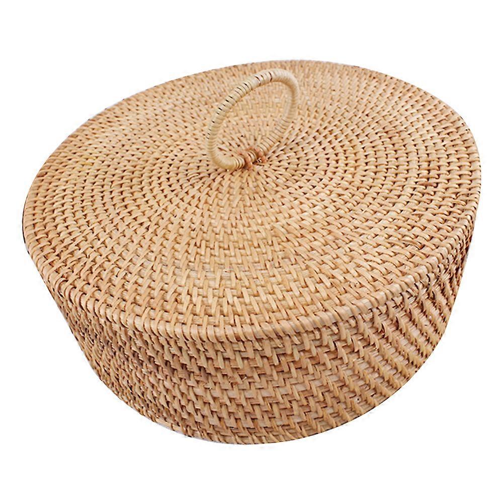 Wicker Storage Baskets Lids Storage Tray Dessert Display Plate ...