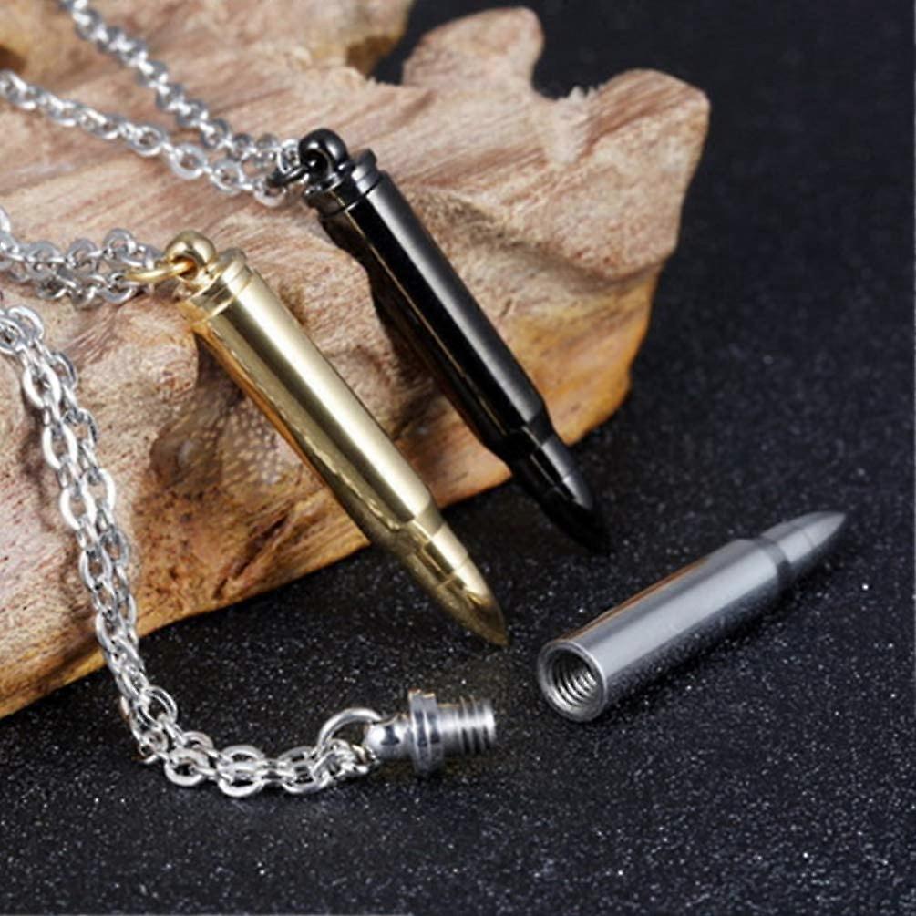 Bullet Necklace Titanium Steel Bullet Pendant Chain Punk Gothic ...