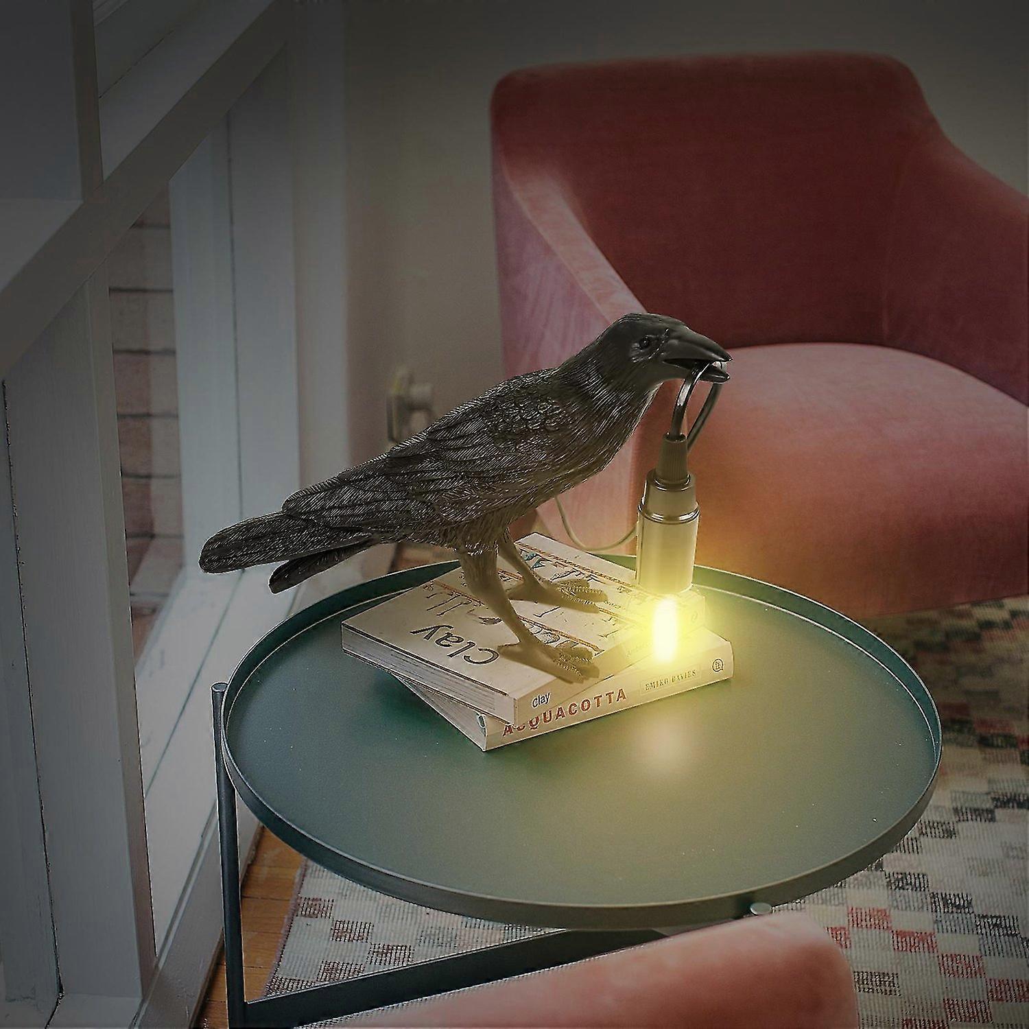 2025 New Bird Lamp Resin Crow Led Light Bedroom Wall Sconce Lamp Table ...