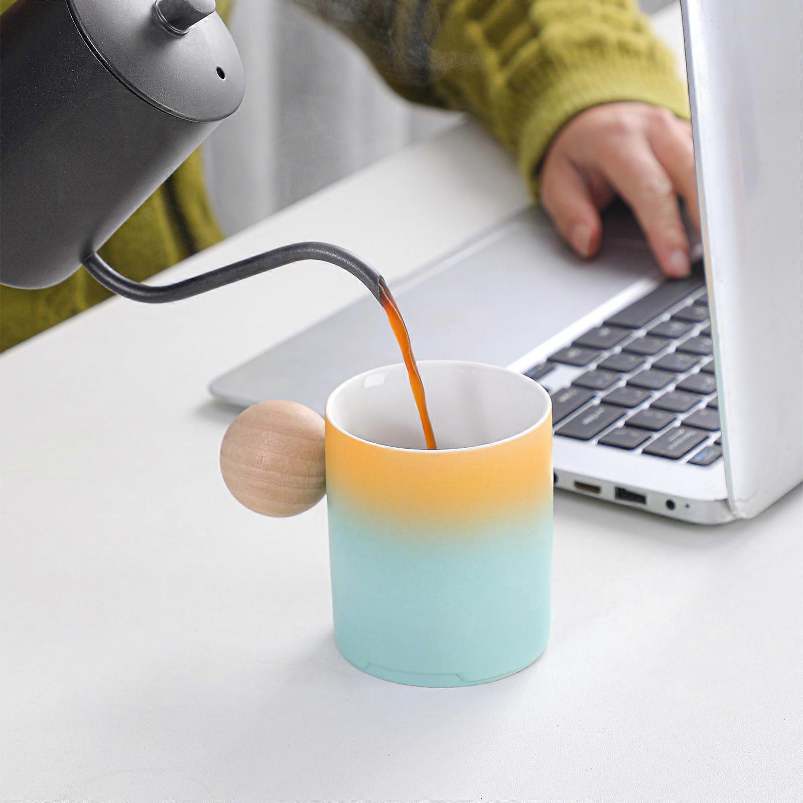 Multicolor Ceramic Coffee Cup 230ml | Creative Teacup with Wood Ball ...