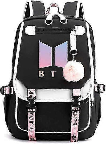 Kpop BTS School Backpack Merchandise, Features USB and Audio Cable ...