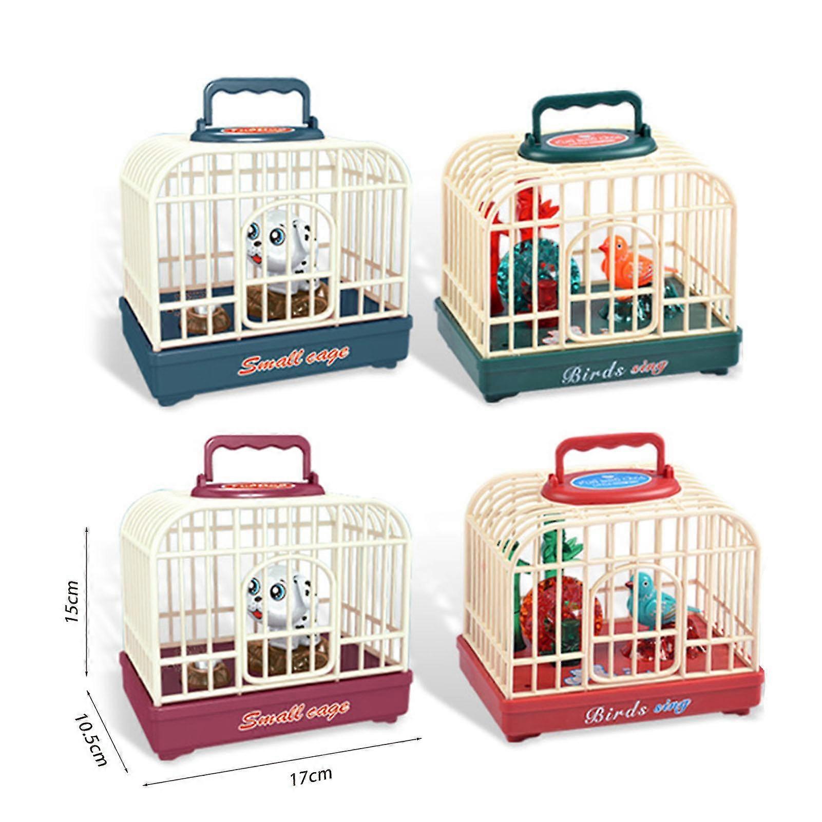 Voice Sensor Control Bird Cage Toy with Sound Light Electric Pets Toy ...