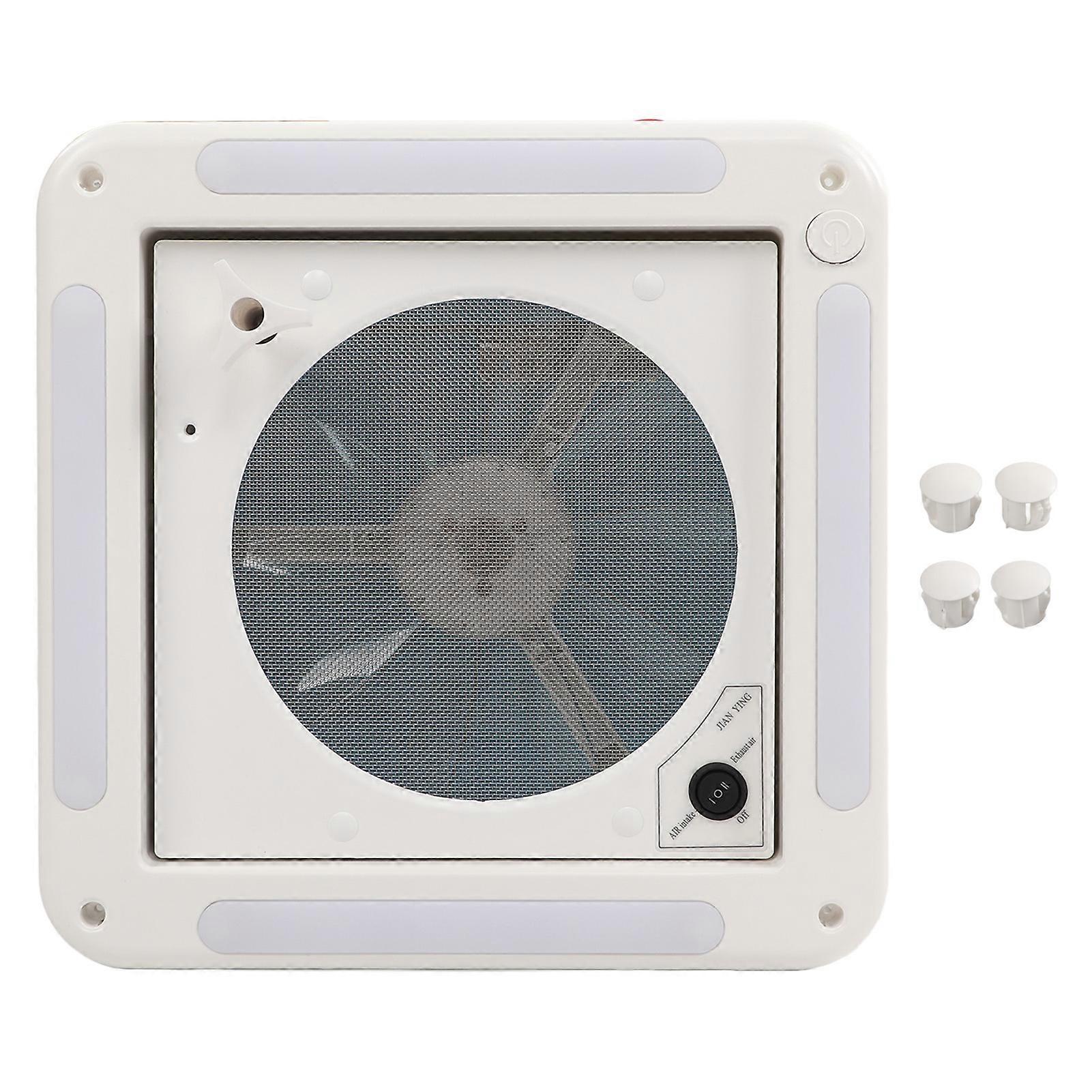 Rv Roof Vent Fan 12V 10 Blades Dual Mode Air Inlet Outlet 4 Led Light ...