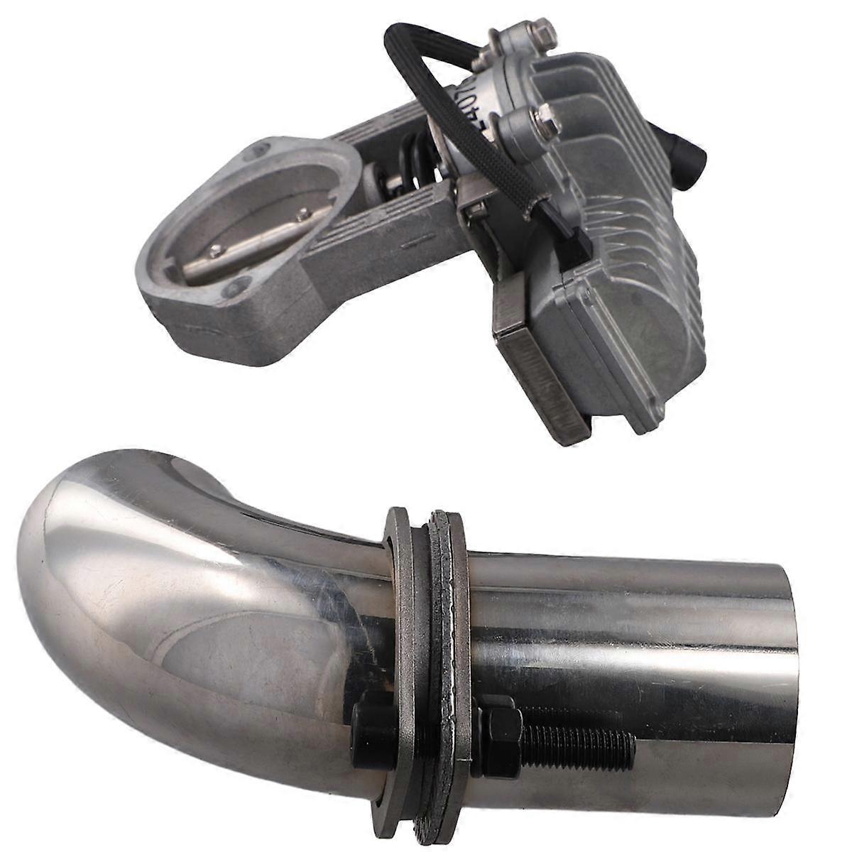 Electric Exhaust Cutout Valve with Flanged Pipes 12V Power Outlet ...