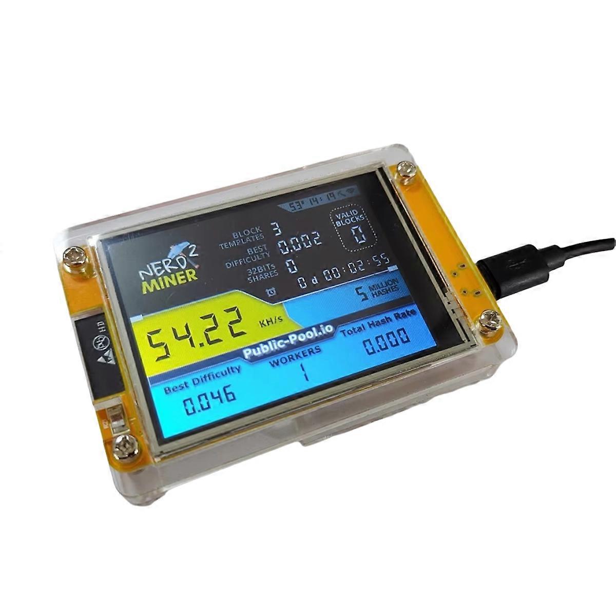 NerdMiner 2 Miner 55-60KH/S 2.8 Inch Display BTC Solo Lottery Miner ...