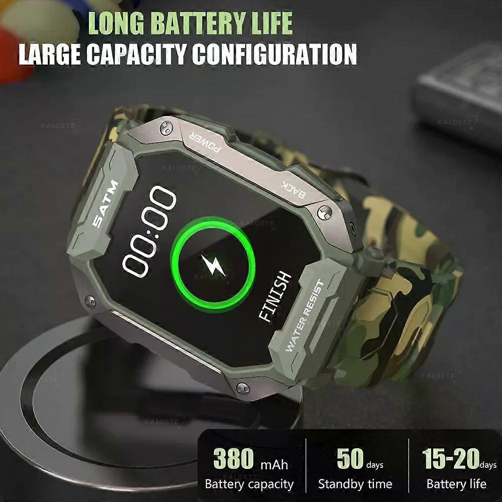 C20 Military Smart Watch Adult Carbon Black Ultra Army Outdoor IP68 ...