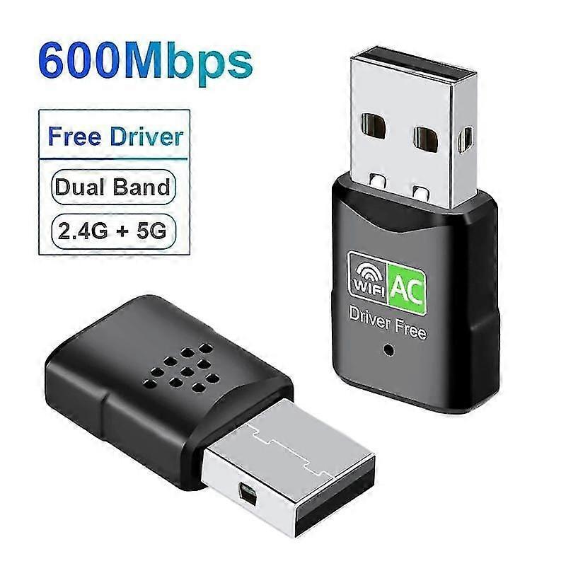 600Mbps USB WiFi Adapter Dual Band 2.4G 5Ghz 802.11AC Wireless Network Card Free Driver USB WI ...