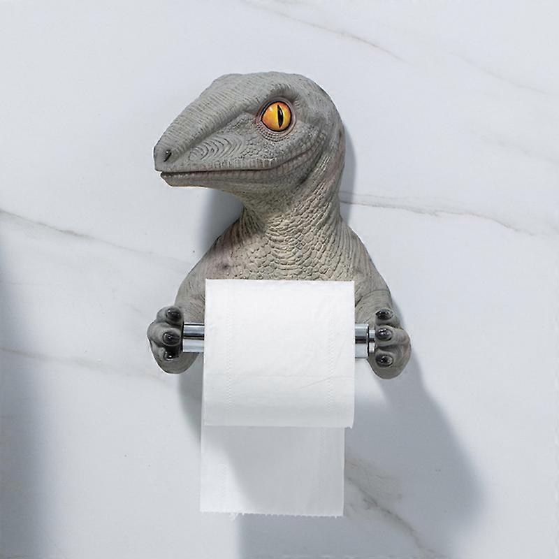 Dinosaur Toilet Paper Stand Tissue Holder Wall-Mounted Towel Rack for ...