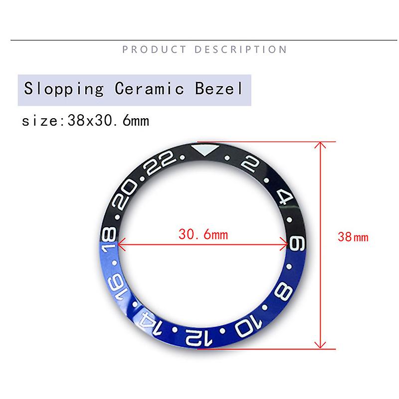 Red and Blue Ring GMT Ceramic Bezel Insert For Seiko SKX007 RLX Watch ...