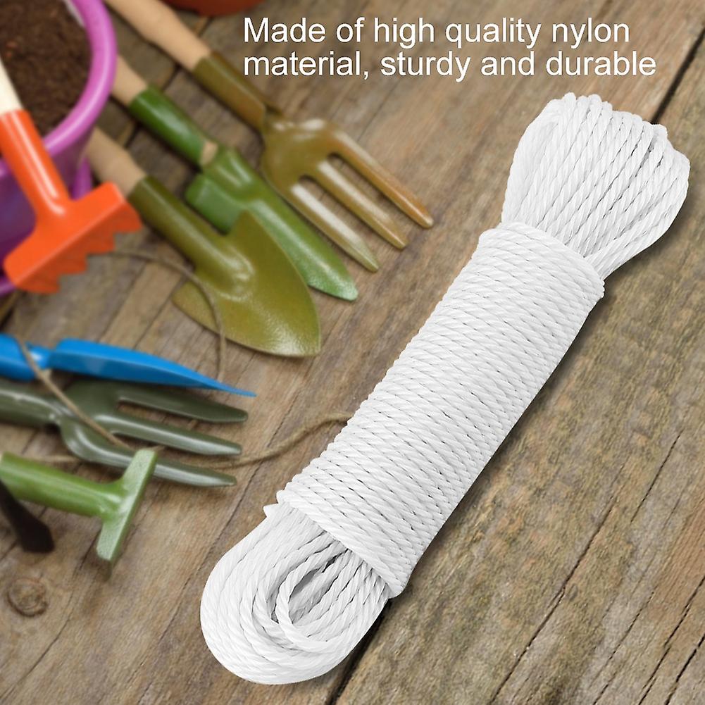 20m Nylon Rope Lines Cord Clothesline Garden Camping Outdoors (White ...