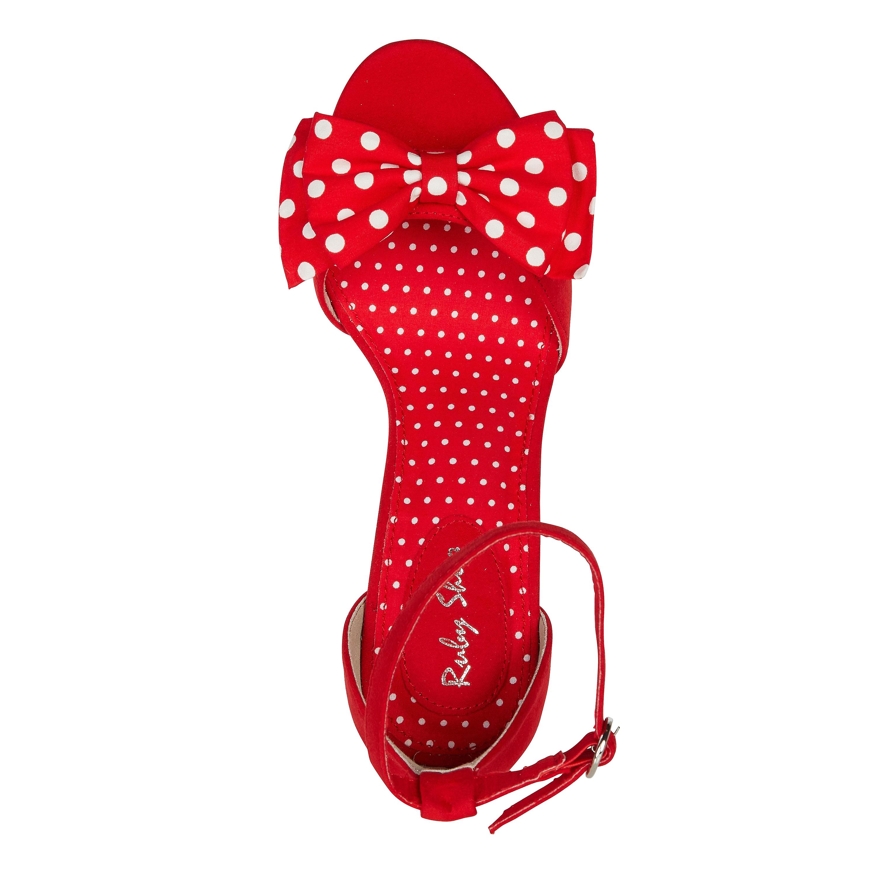 Ruby Shoo Dorry Red Peeptoe Sandal with Bow | Fruugo US