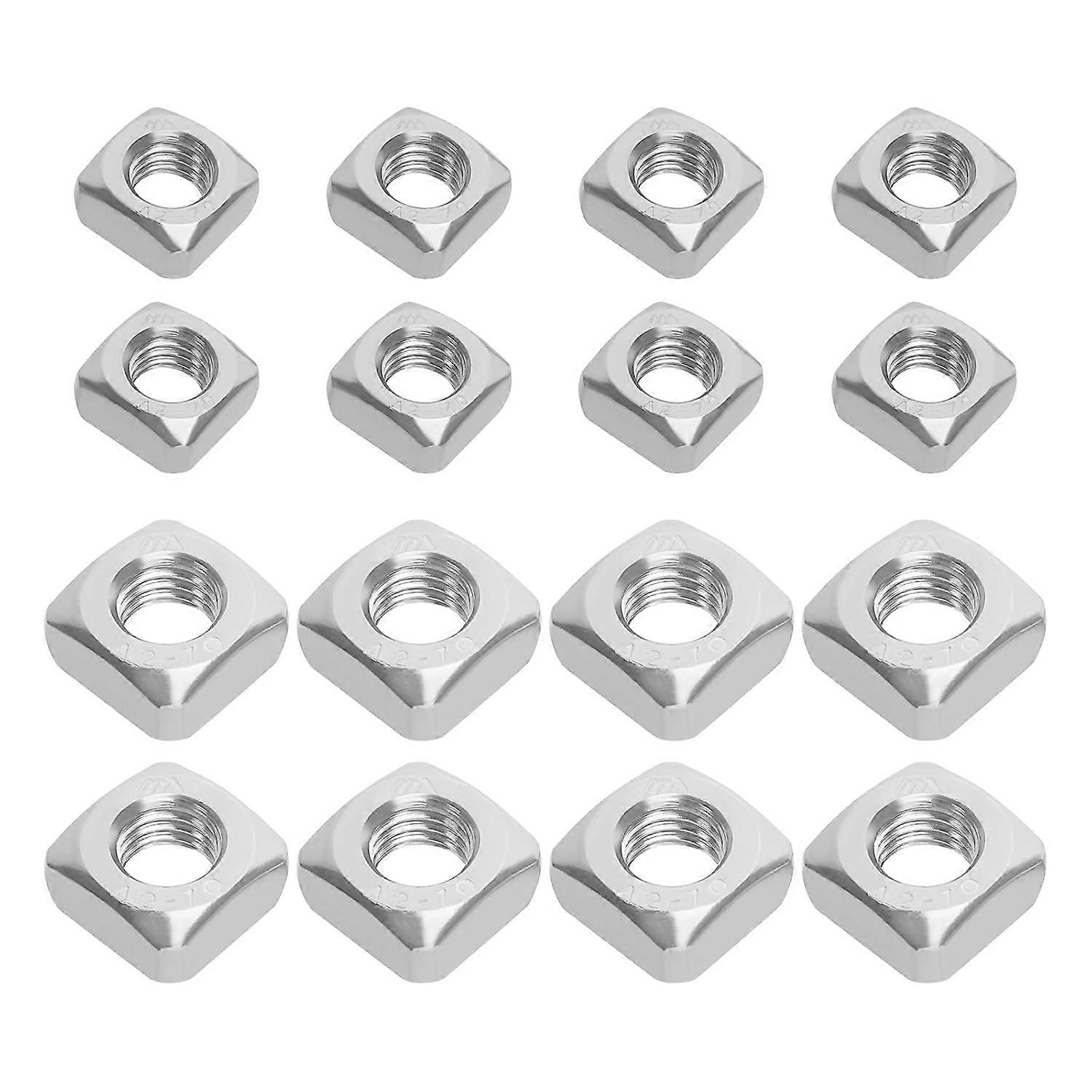 50PCS Square Nuts 304 Stainless Steel Square Nut DIN557 Square Nut Flat ...