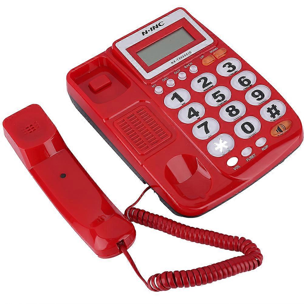 Desktop Corded Landline Telephone With Caller ID Display With Speakerphone for Home Office Red ...