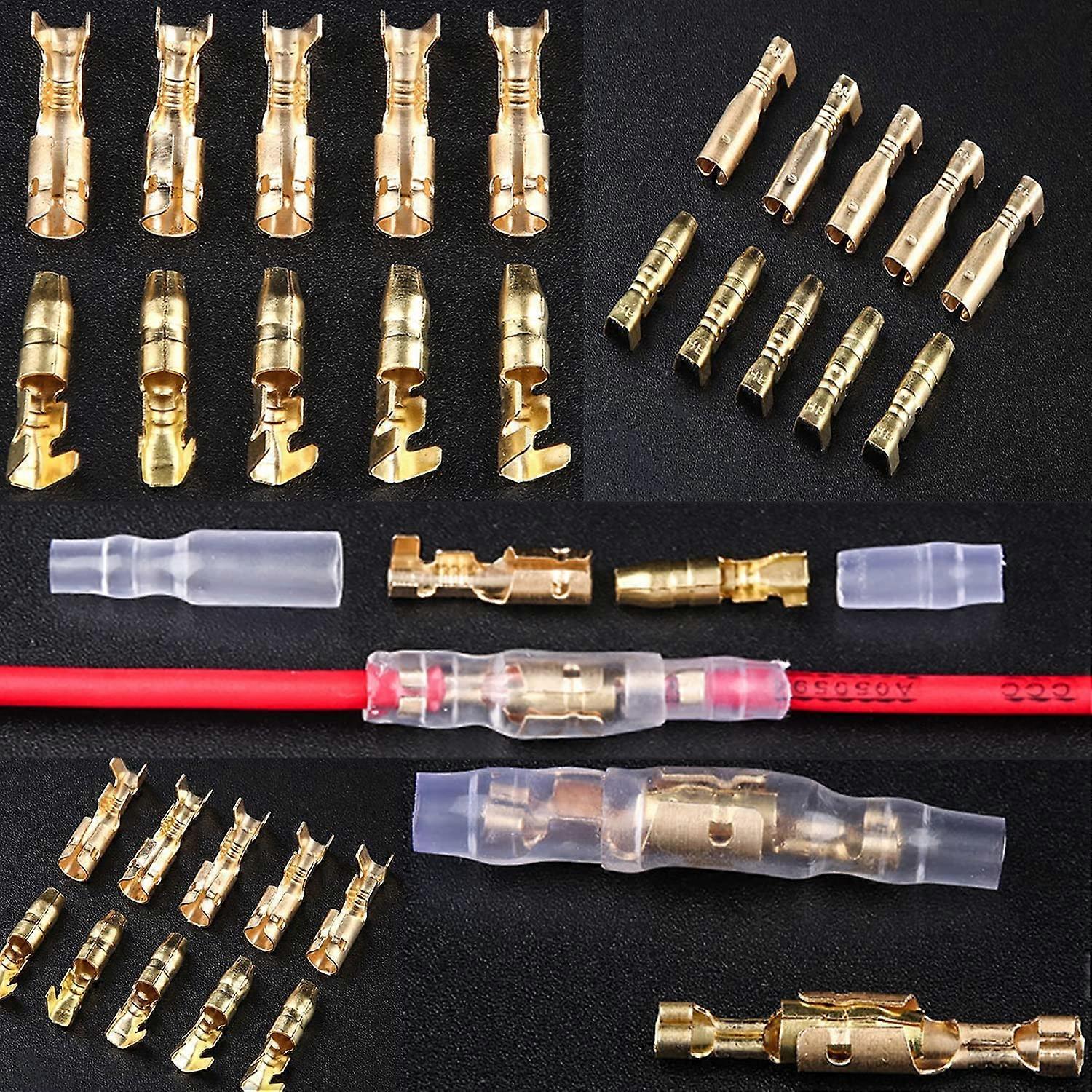 Brass Bullet Connectors Kit, 360PCS 3.9mm Bullet Terminal Connector ...