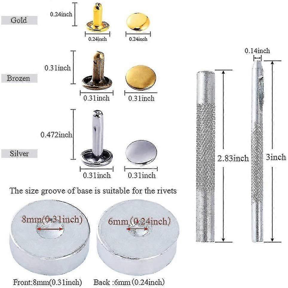 Riveting Pliers 360 Leather Rivet Set Double Cap Rivet Tubular Metal ...