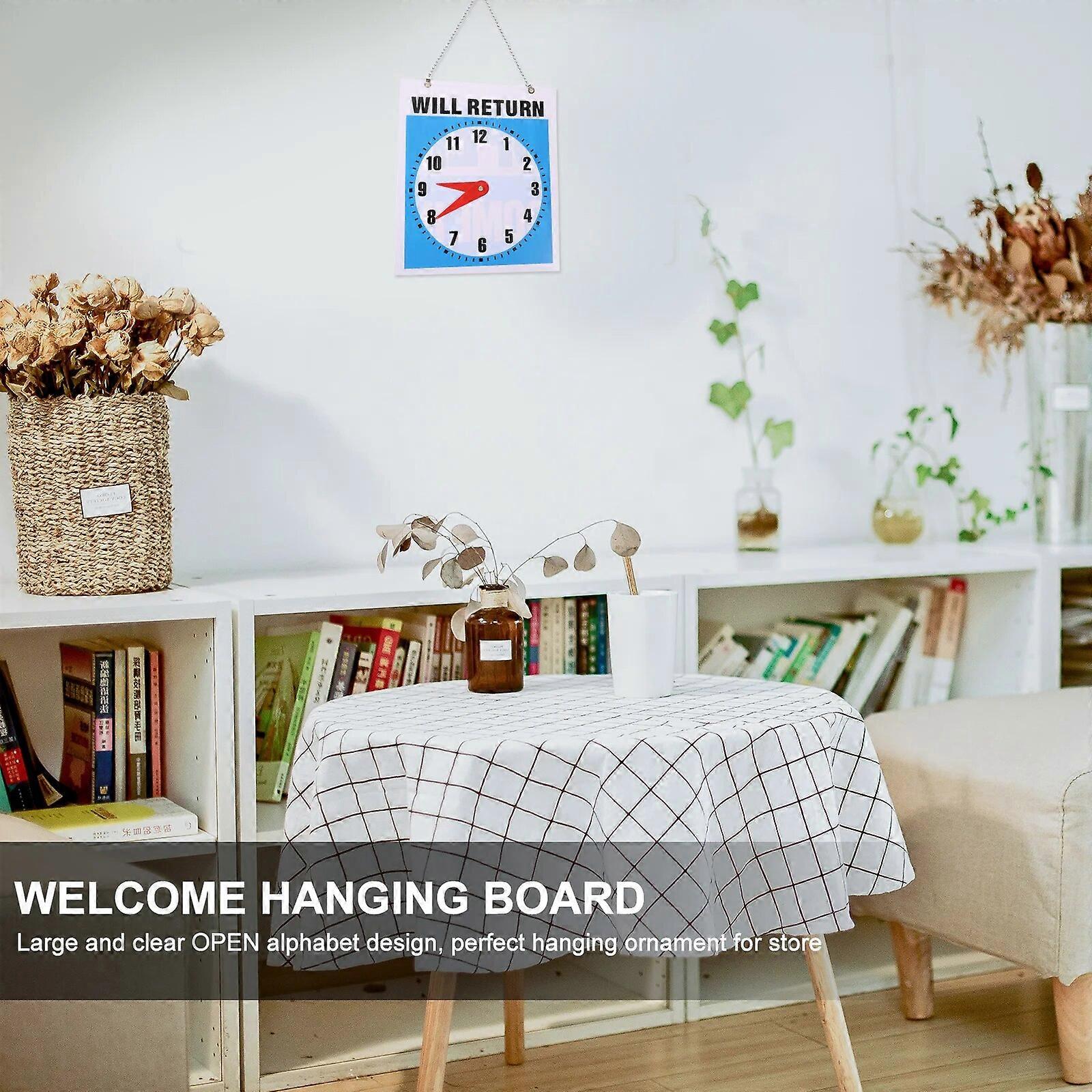 Be Back Sign with Clock Will Return Door Sign Open and Closed Signs for ...