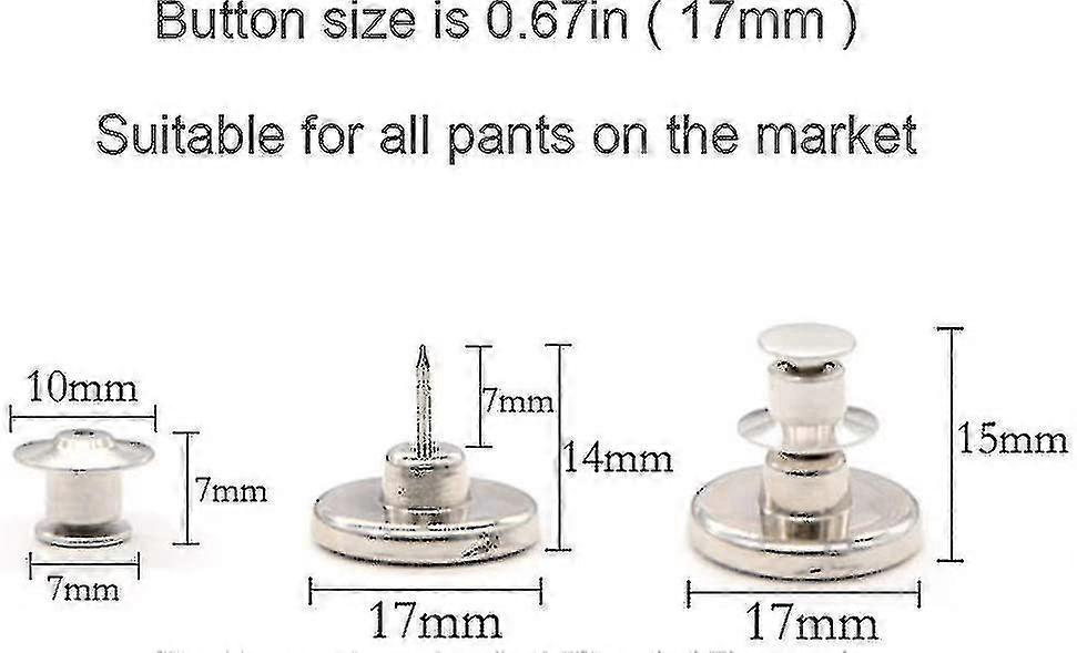 Button Pins For Jeans, No Sew And No Tools Instant Jean Button Pins For ...