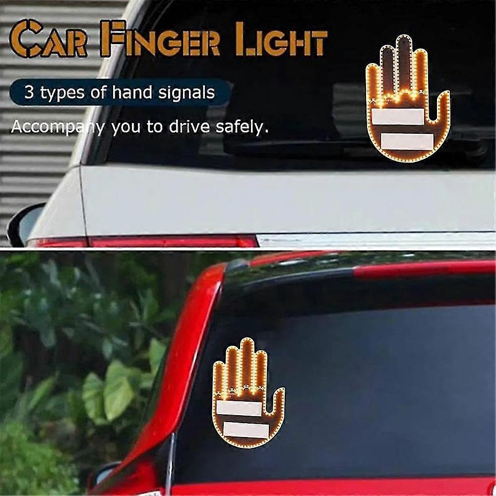 Hd Finger Gesture Light With Remote Led Car Back Window Sign Finger ...