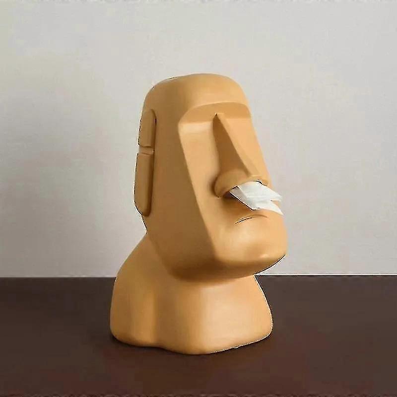 Moai Tissue Box Easter Island Boulder Statue Personality Stone ...