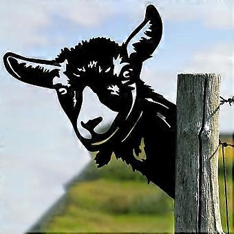 Goat Metal Garden Ornaments for Fences, Home and Outdoor Decor, Yard ...
