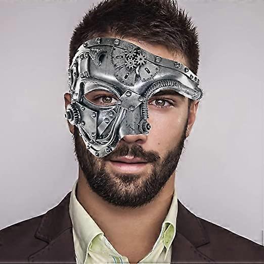 Metal Cyborg Venetian Mask, Masquerade Mask For Halloween Costume Party ...