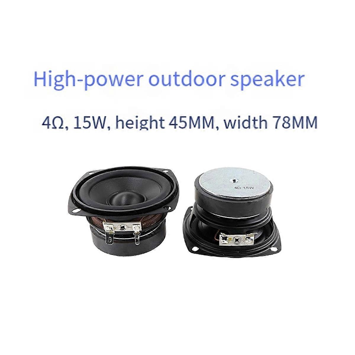 78MM 4 Ohm 15W Subwoofer Speaker 3 Inch Convex Cap Bass Square Woofer ...