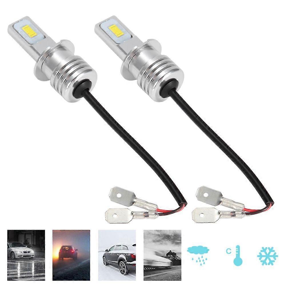 2pcs H3 80W 8000K 12-24V Universal Accessory White LED Fog Light Bulb ...