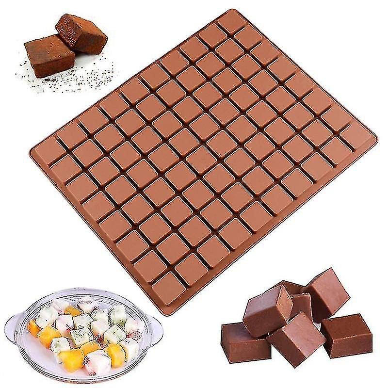 80 Cavities Square Silicone Mold For Chocolate Cheese Cakes Mousse Ice ...