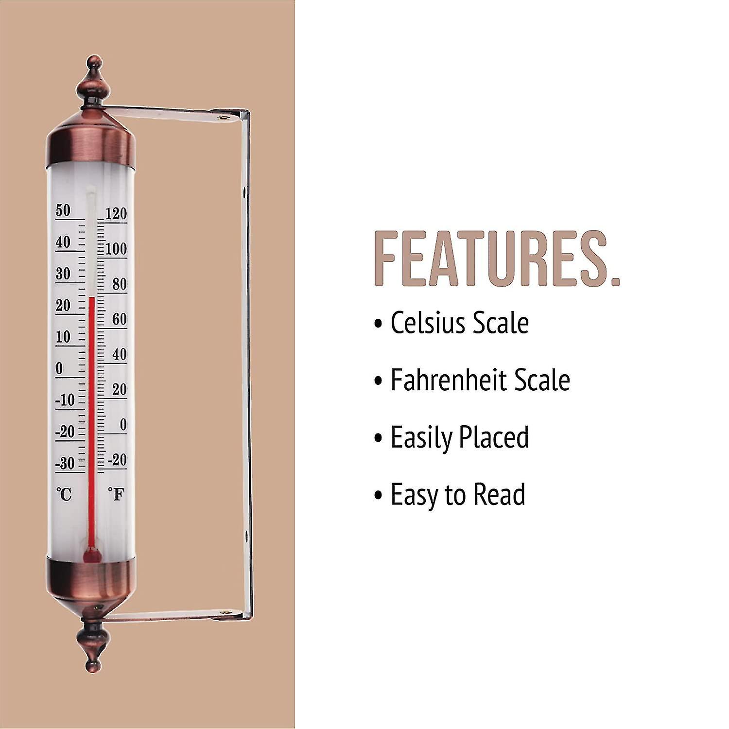 Outdoor Thermometer With Bronze Effect Design - Stylish Garden ...