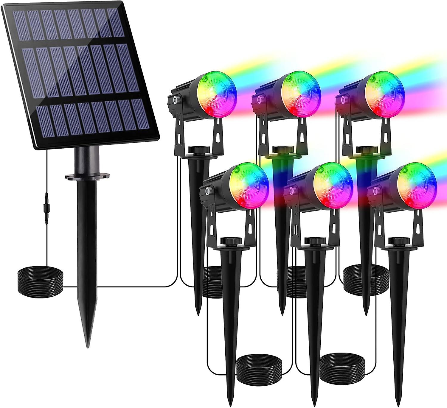 Outdoor Solar Spotlight, RGB Solar Lamp LED Solar Garden Light, IP65 ...