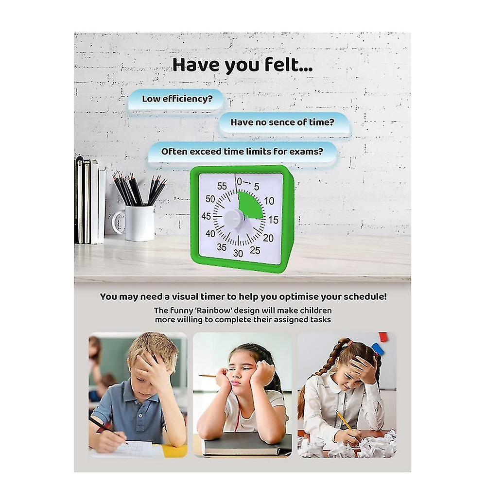 60 Minute Visual Timer for Kids, Visual Countdown Timer for Office ...