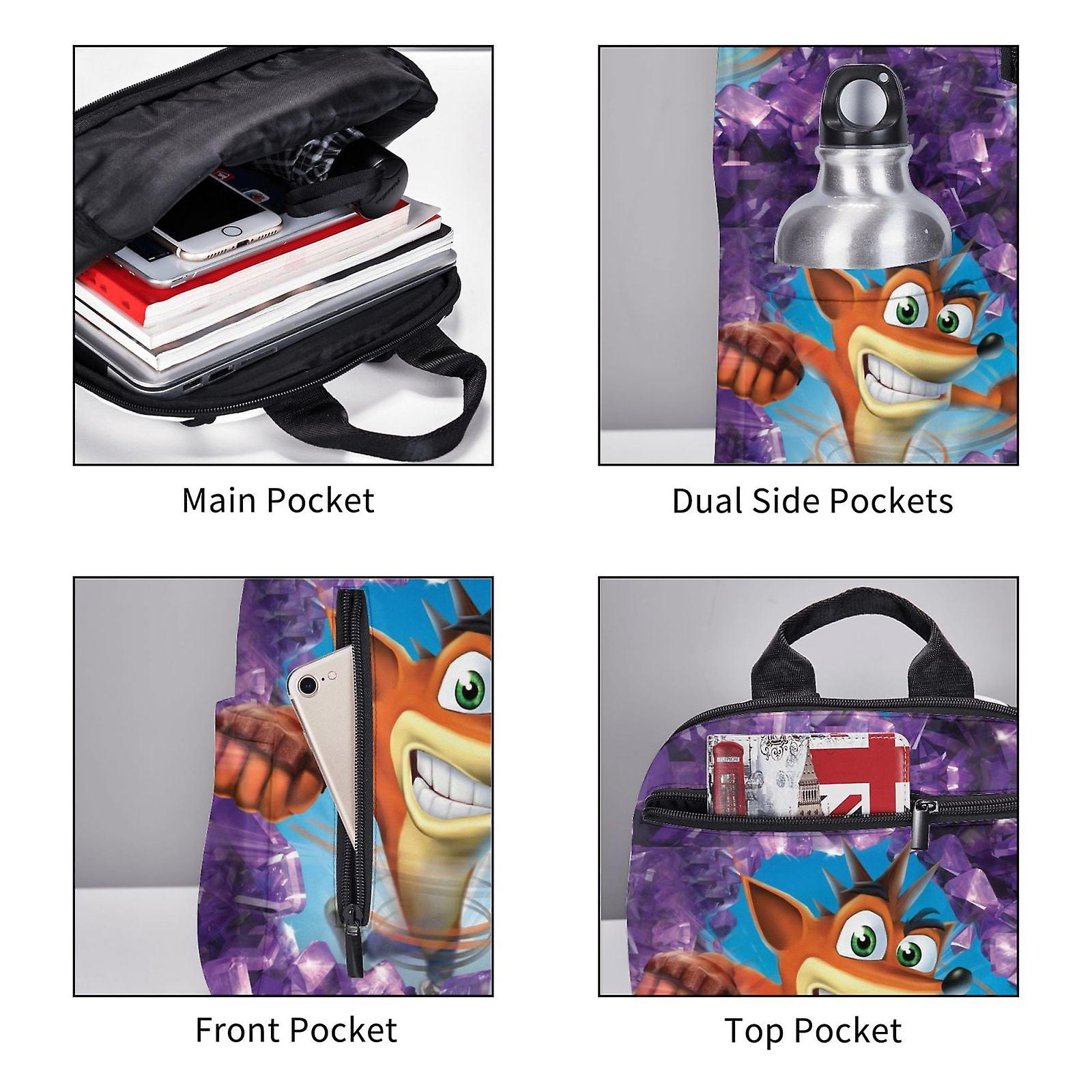 k233 Crash Bandicoot Cartoon Backpack Daypack for Travel Anime Bag ...