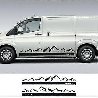2PCS Car Stickers For Toyota Hiace 200 300 Camper VAN Mountain Stripes ...