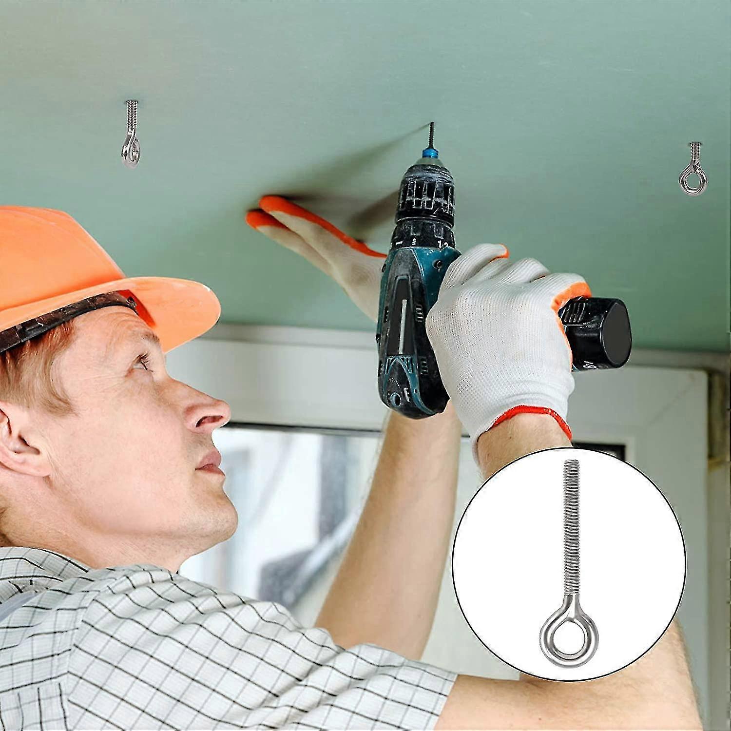 10 Pcs M8 Eyebolt, Stainless Steel Eyebolt M8 Anchor Bolt Ring Bolts ...