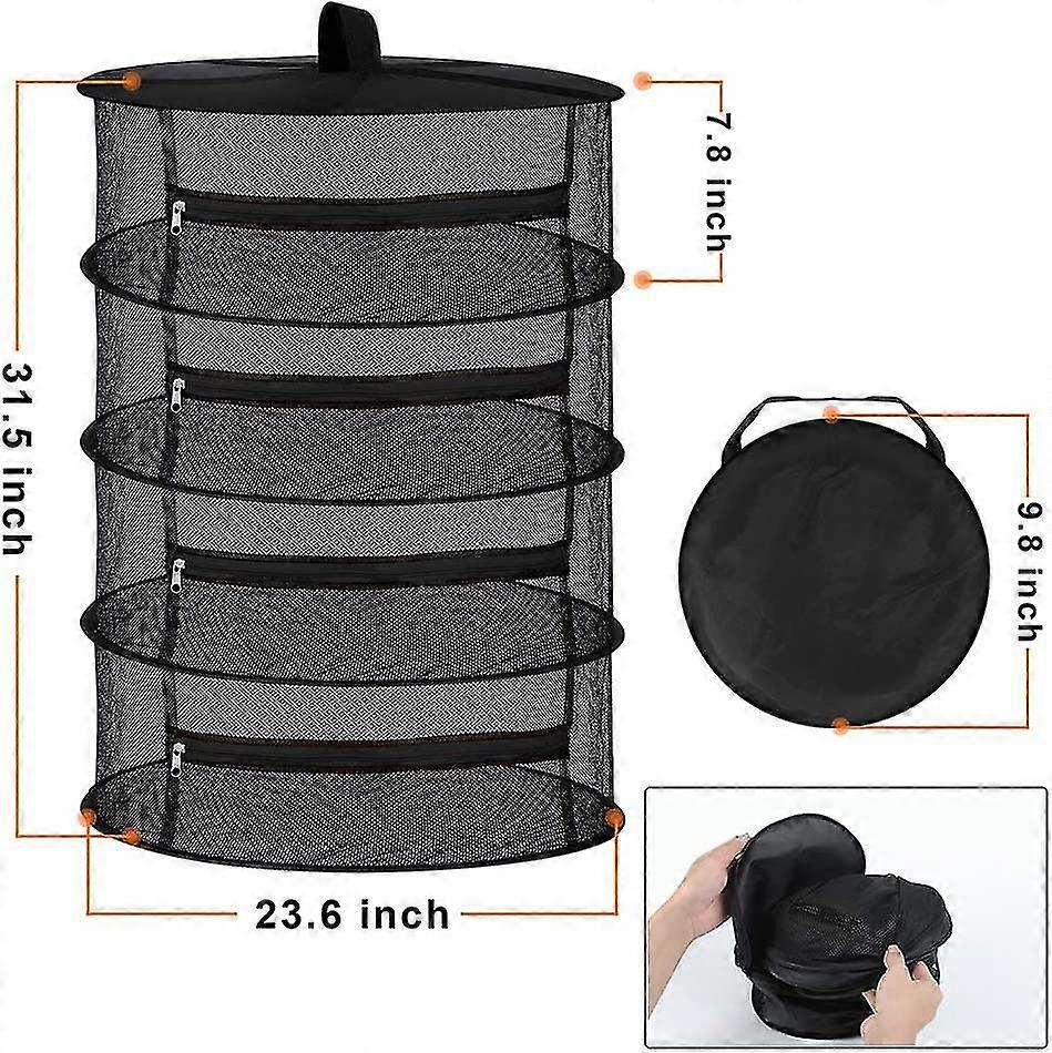 4 Layer Hanging Mesh Dry Herb Dryer Net With Zippers Black | Fruugo UK