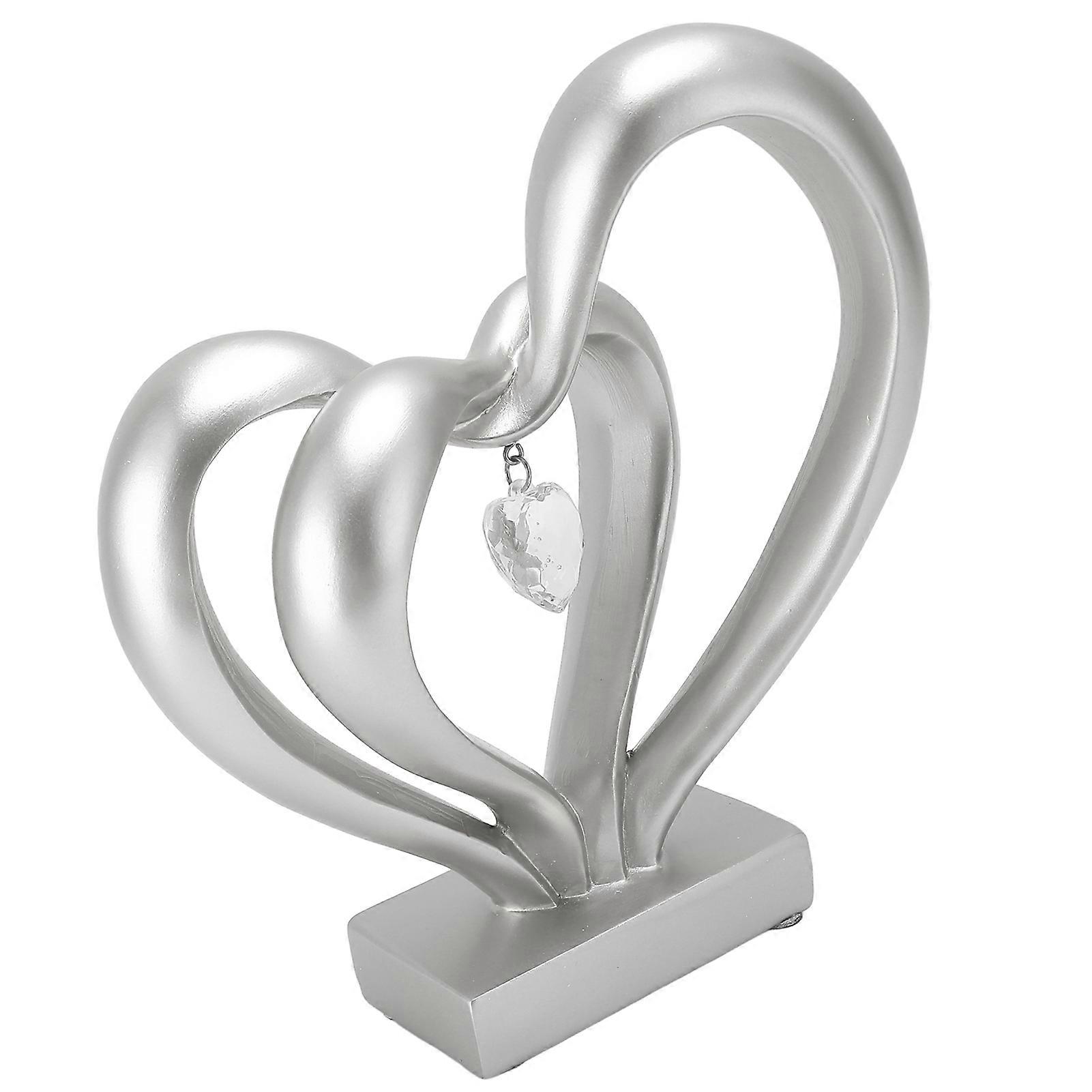 Double Heart Sculpture Resin Romantic Heart Statues Love Sculpture for ...