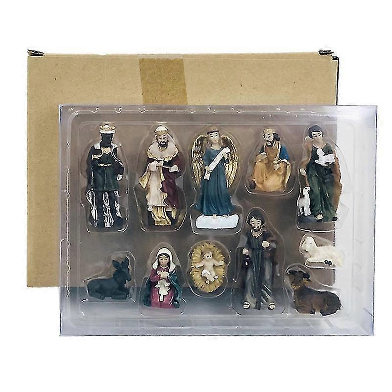 Wooden Nativity Set With Figures Nativity Scene For Christmas Decor ...