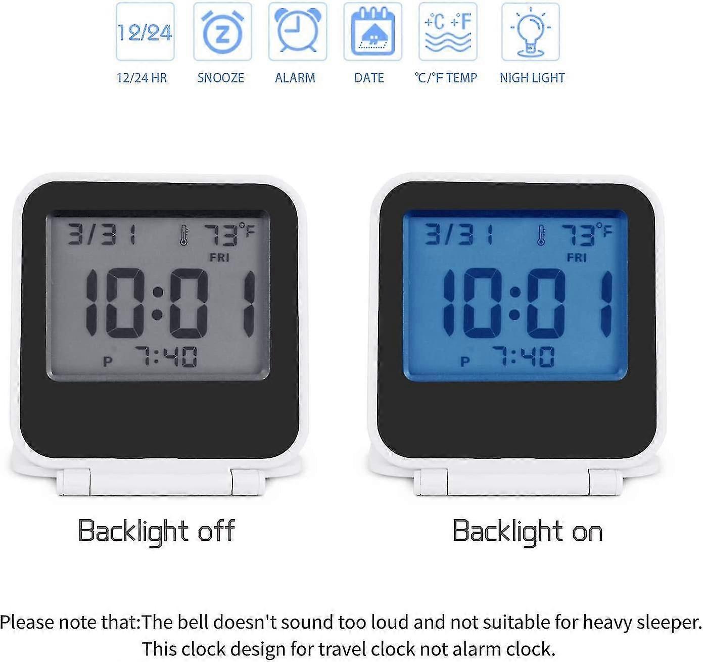 Small Digital Travel Alarm Clocks,battery Operated Mini Travel Clock ...